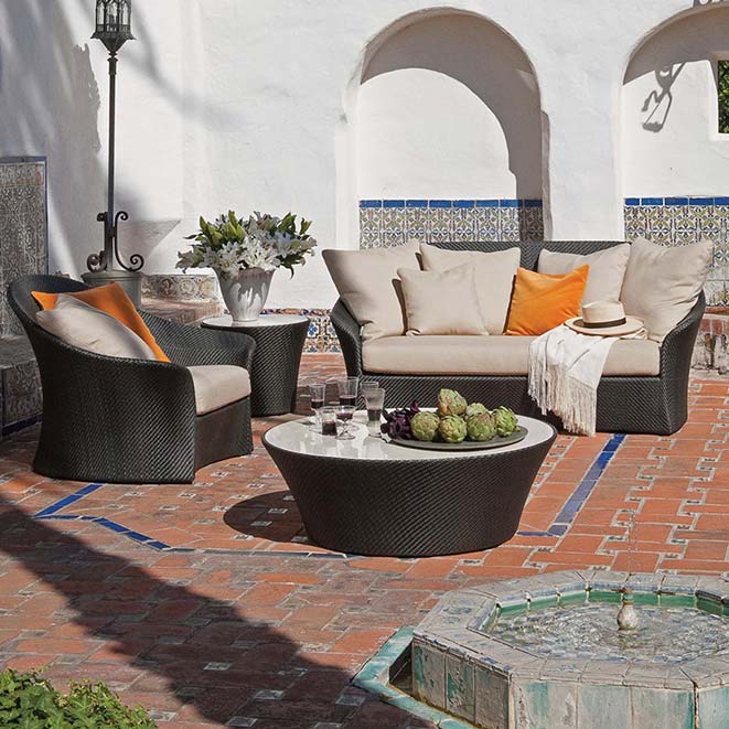 Loom Crafts Outdoor Garden Furniture A patio with wicker furniture and ...